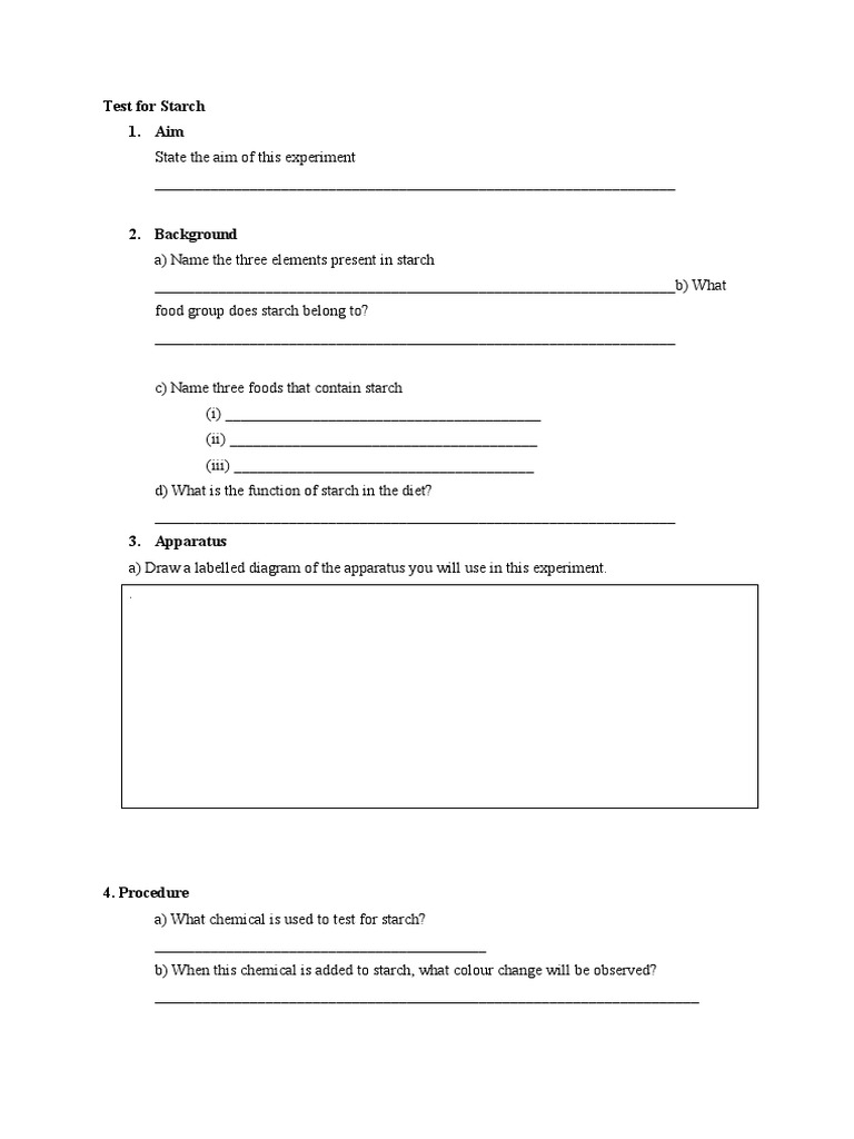 Test For Starch 1. Aim | PDF | Wellness | Science & Mathematics