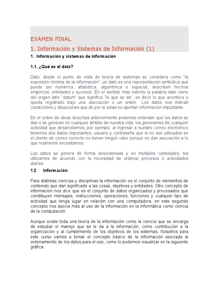EXAMEN FINAL Informatica | Descargar gratis PDF | Toma de decisiones ...