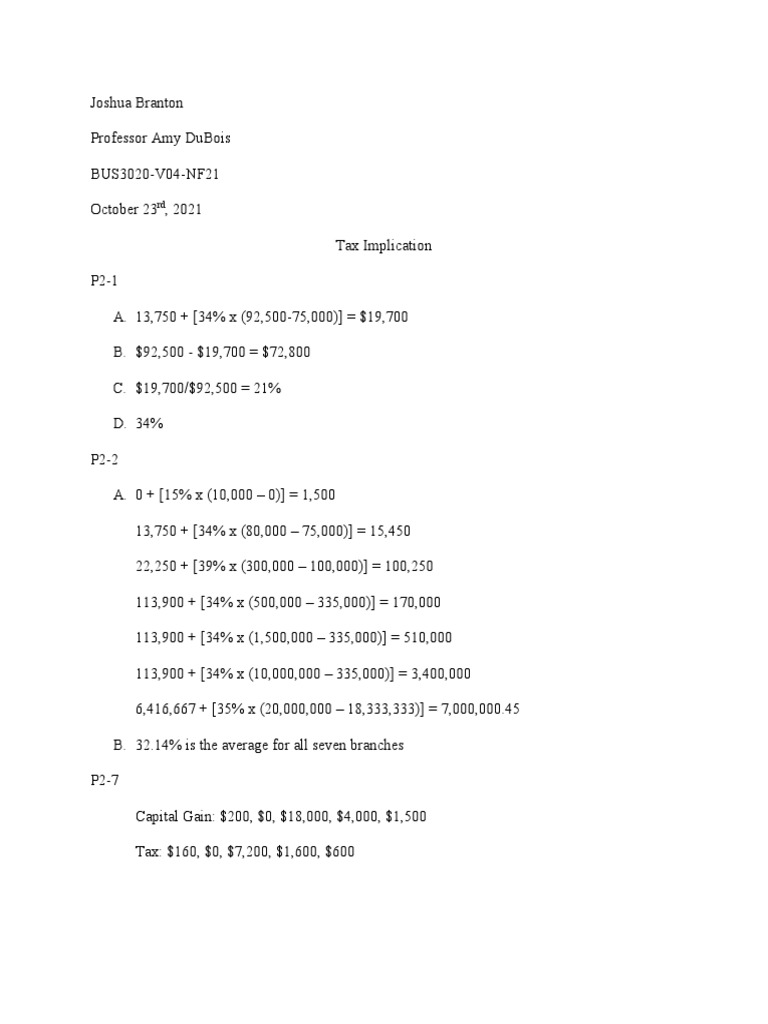 Tax Implication | PDF | Business