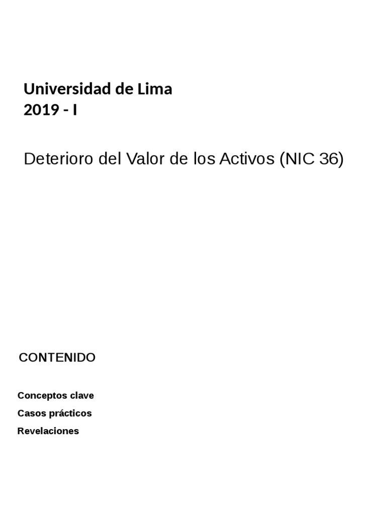 NIC 36 Detrioro de Activos 2019 | PDF | normas internacionales de ...