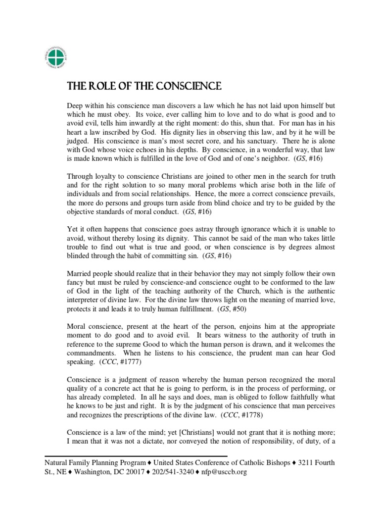Role of The Conscience 2 | PDF | Conscience | Reason