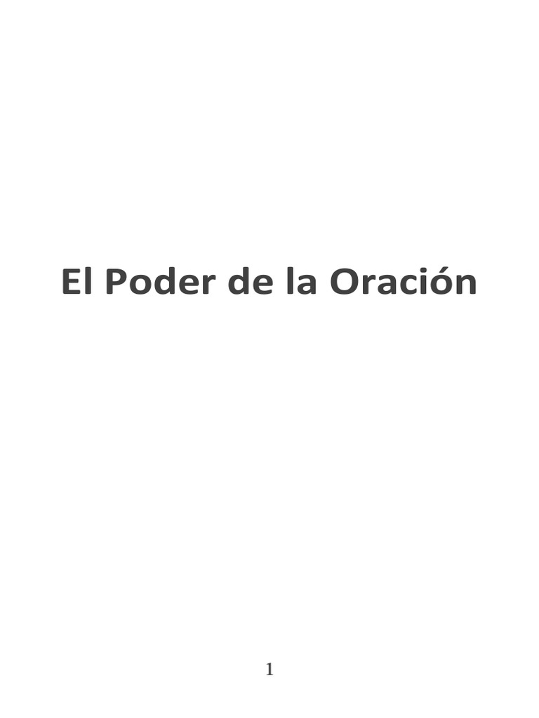 El Poder de La Oracion | PDF | Oración | Cristo (título)