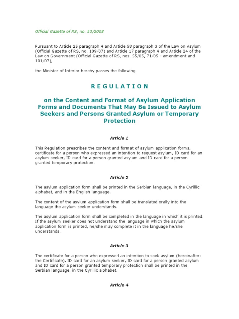 Application 150508 | Download Free PDF | Identity Document | Asylum Seeker