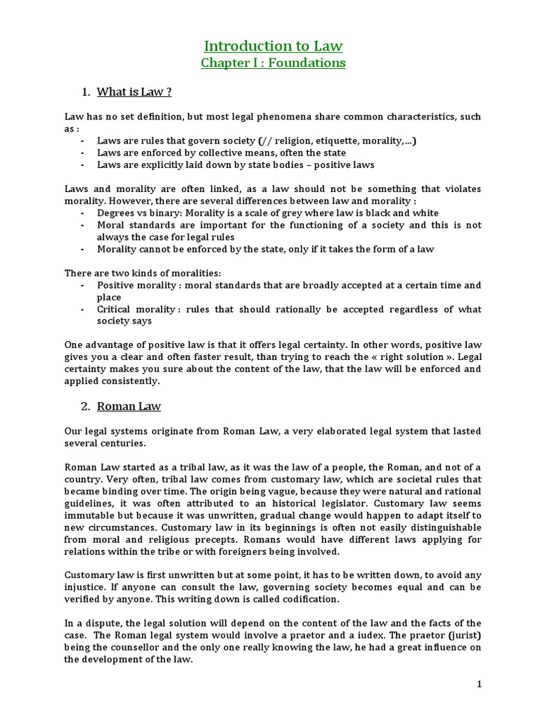 Introduction To Law Summary | PDF | Tort | Precedent