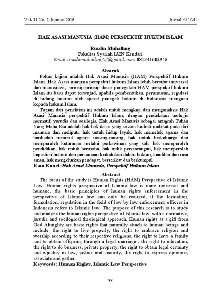 HAM dalam Perspektif Hukum Islam | PDF