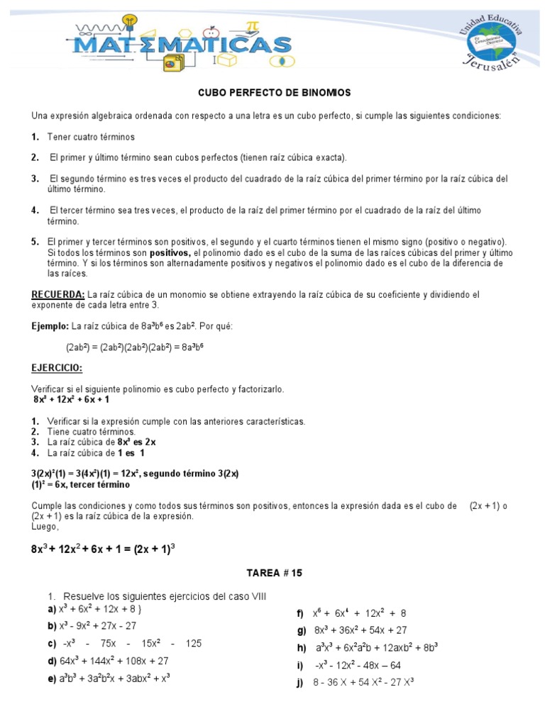 Cubo Perfecto de Binomios | PDF