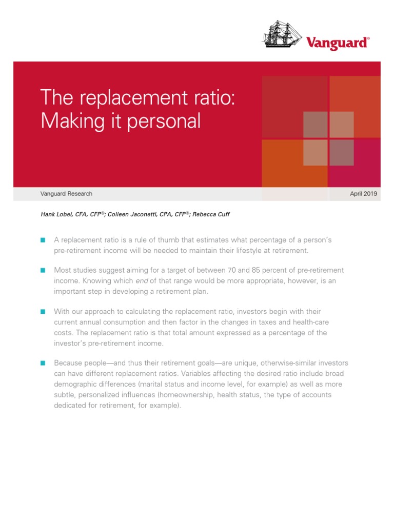 The Replacement Ratio Making It Personal | PDF | Retirement | Taxes