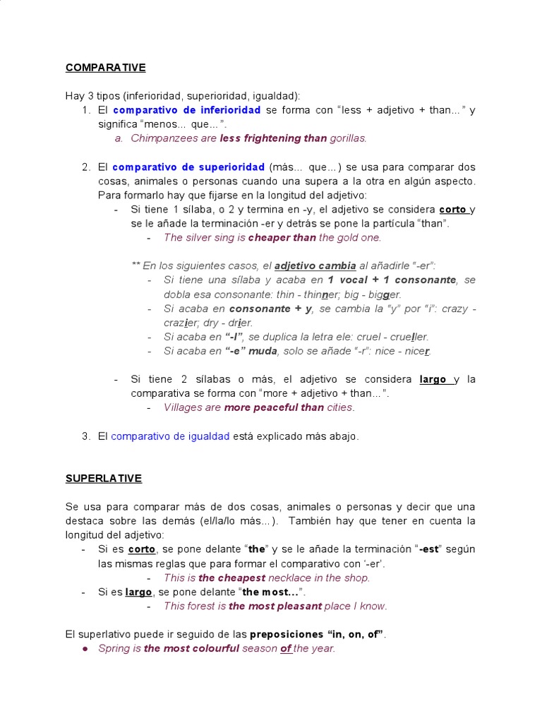 Comparative and Superlative Theory | PDF | Lingüística