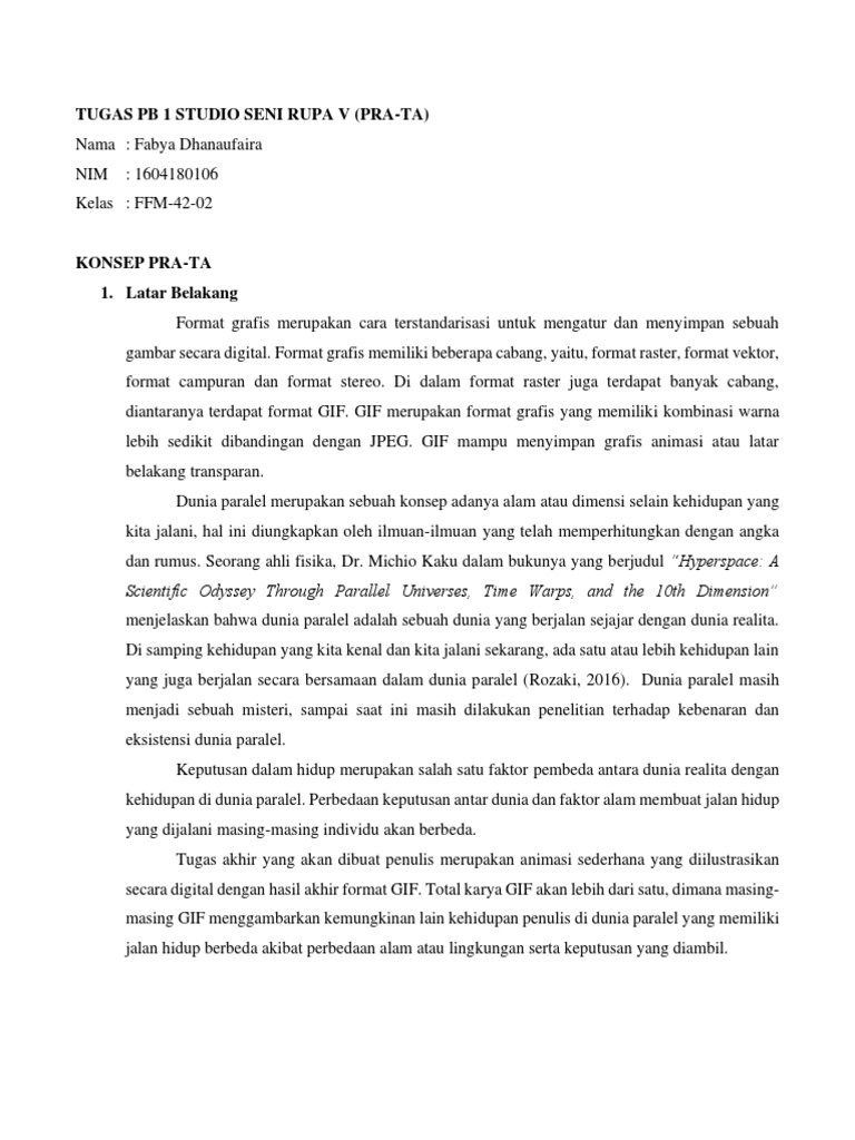 Studio FFM Pra-Ta - PB1 - Fabya Dhanaufaira | PDF