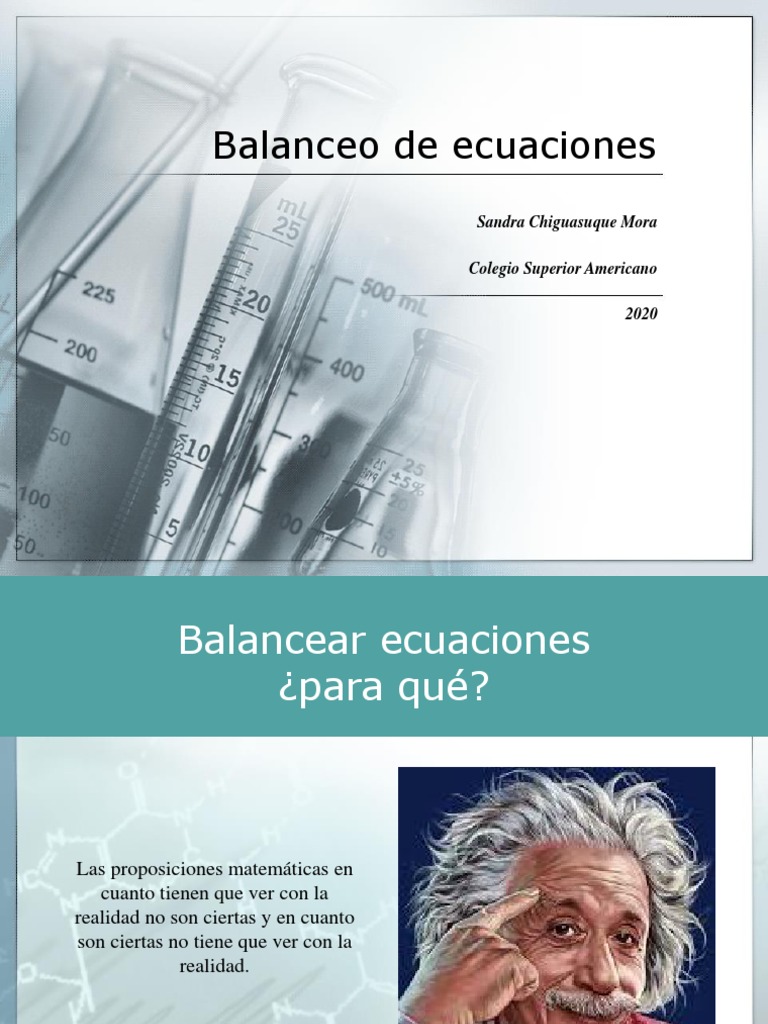 Balanceo de Ecuaciones | PDF | Química | Sustancias químicas