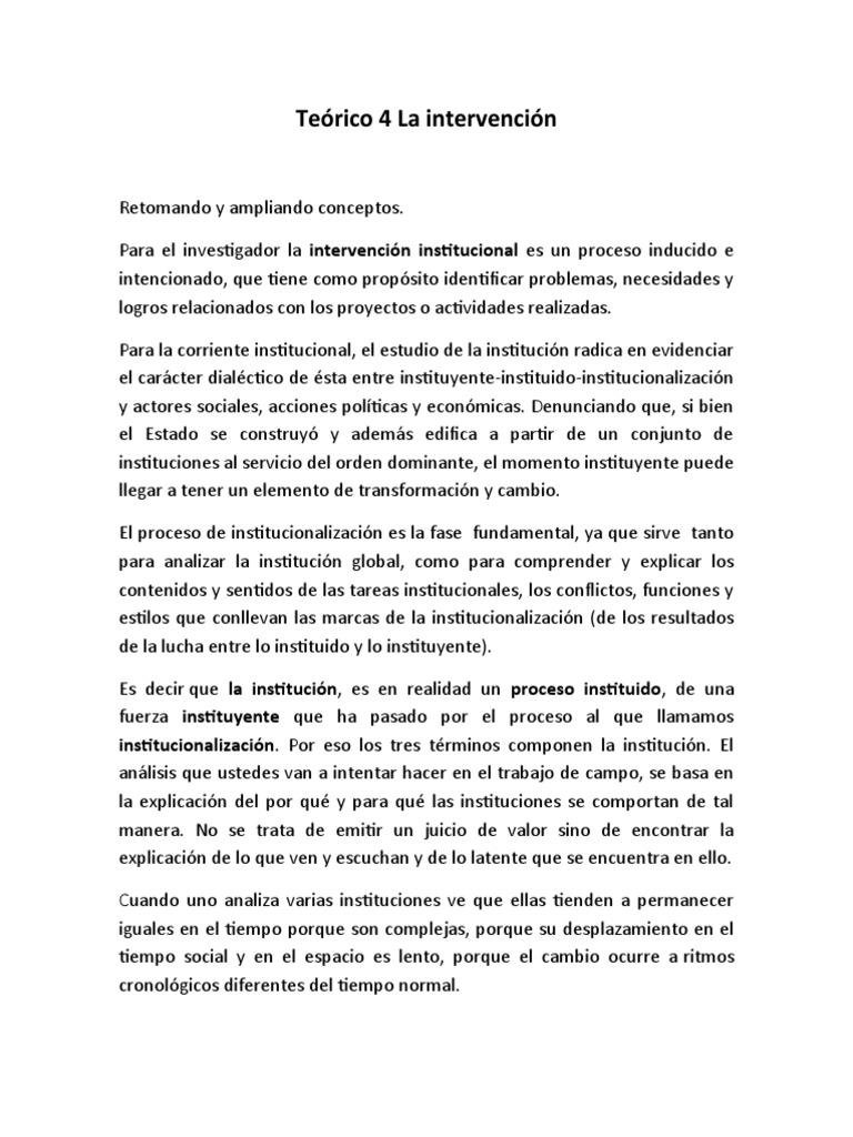Teorico 4 Universal Particular Singular | PDF | Institución | Teoría