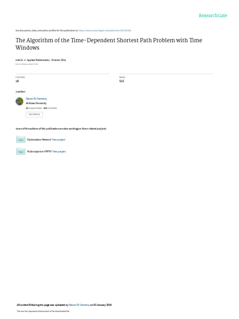 The Algorithm of The Time-Dependent Shortest Path Problem With Time ...