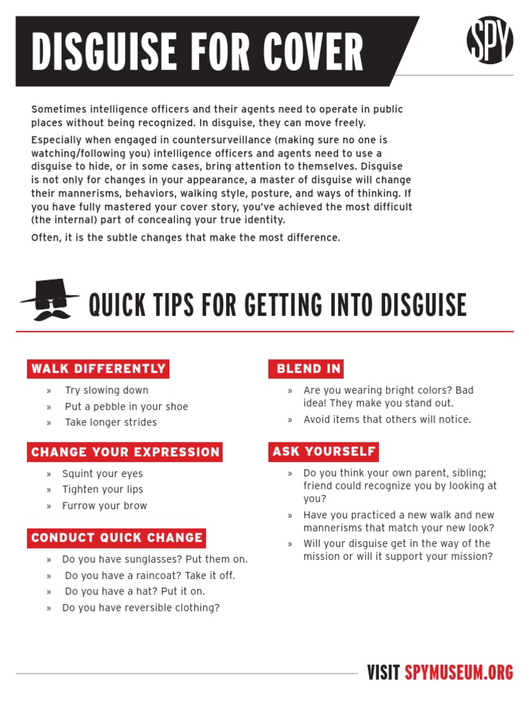 Disguise For Cover | PDF | Espionage | Information Sensitivity