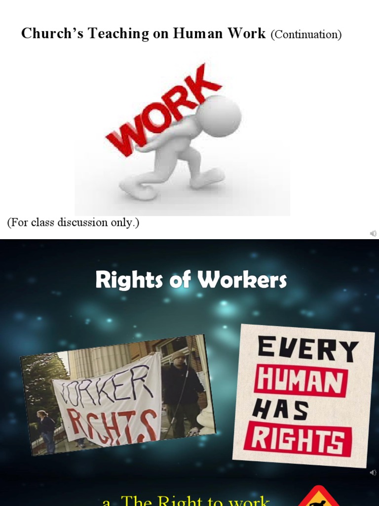 Church's Teaching On Human Work: (Continuation) | PDF | Child Labour ...
