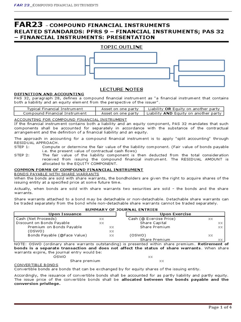 Compound Financial Instruments Explained | PDF | Bonds (Finance ...
