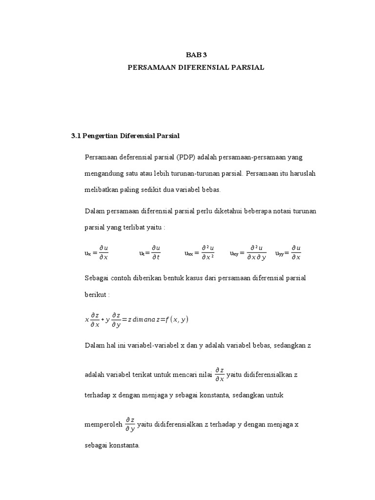 Persamaan Diferensial Parsial | PDF