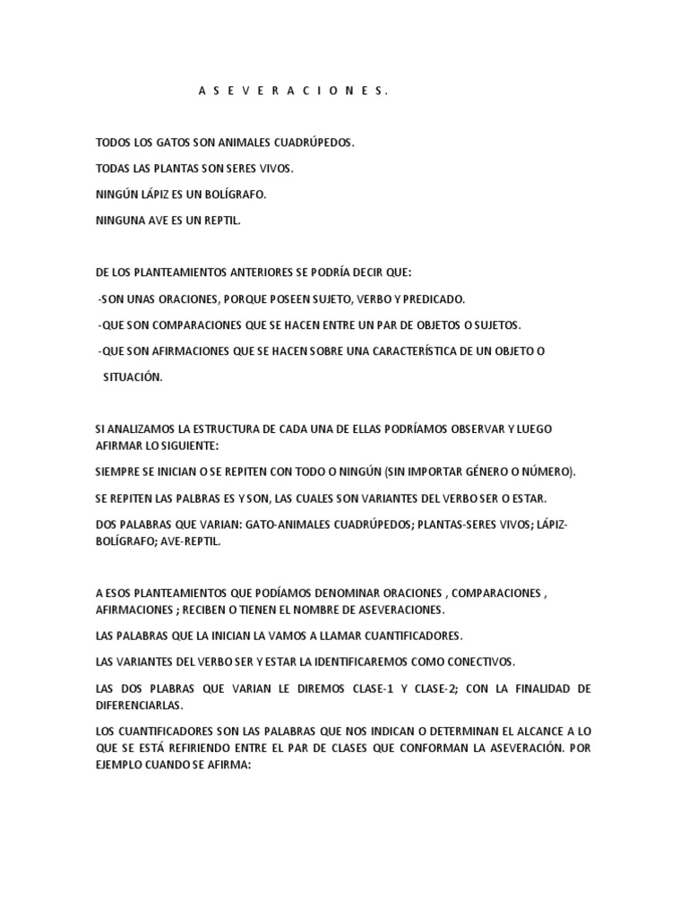 Aseveraciones 2020 | Descargar gratis PDF | Gatos | Verbo