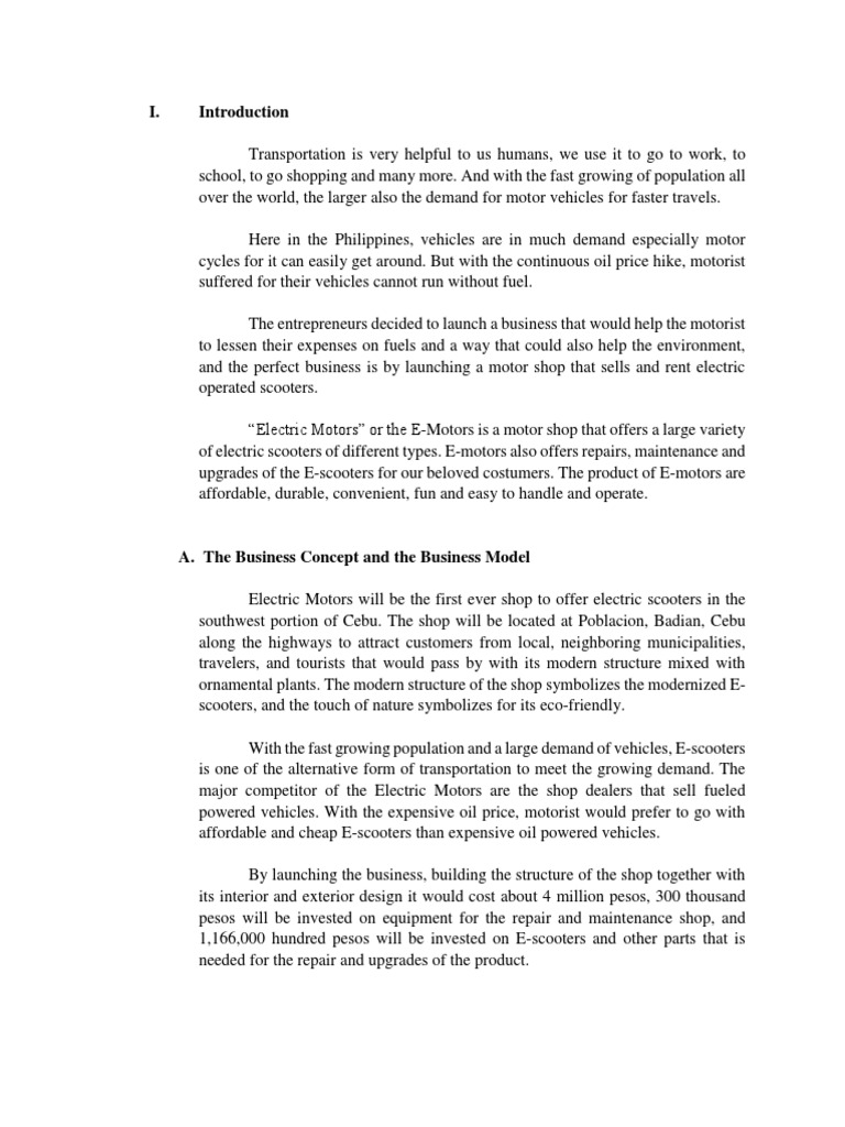 E-Motors Business Plan | PDF | Electric Car | Retail