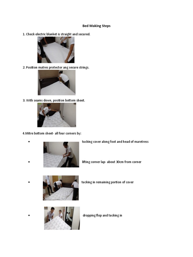 Housekeeping Steps | PDF | Bedding | Bed