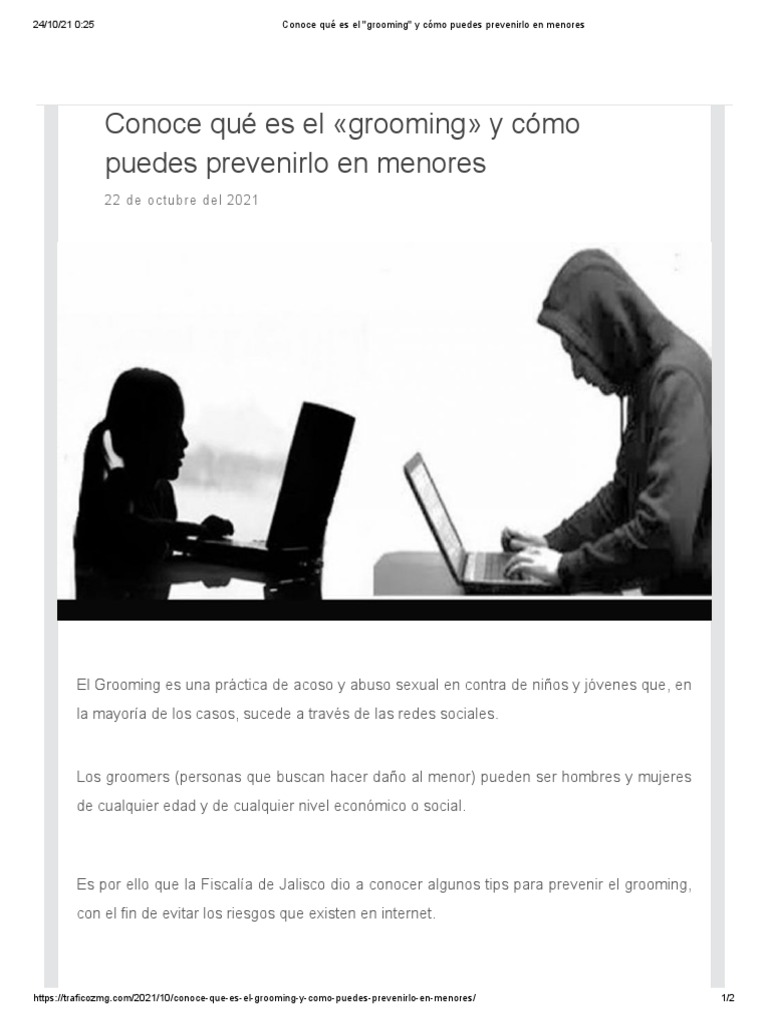 Conoce Qué Es El - Grooming - y Cómo Puedes Prevenirlo en Menores | PDF