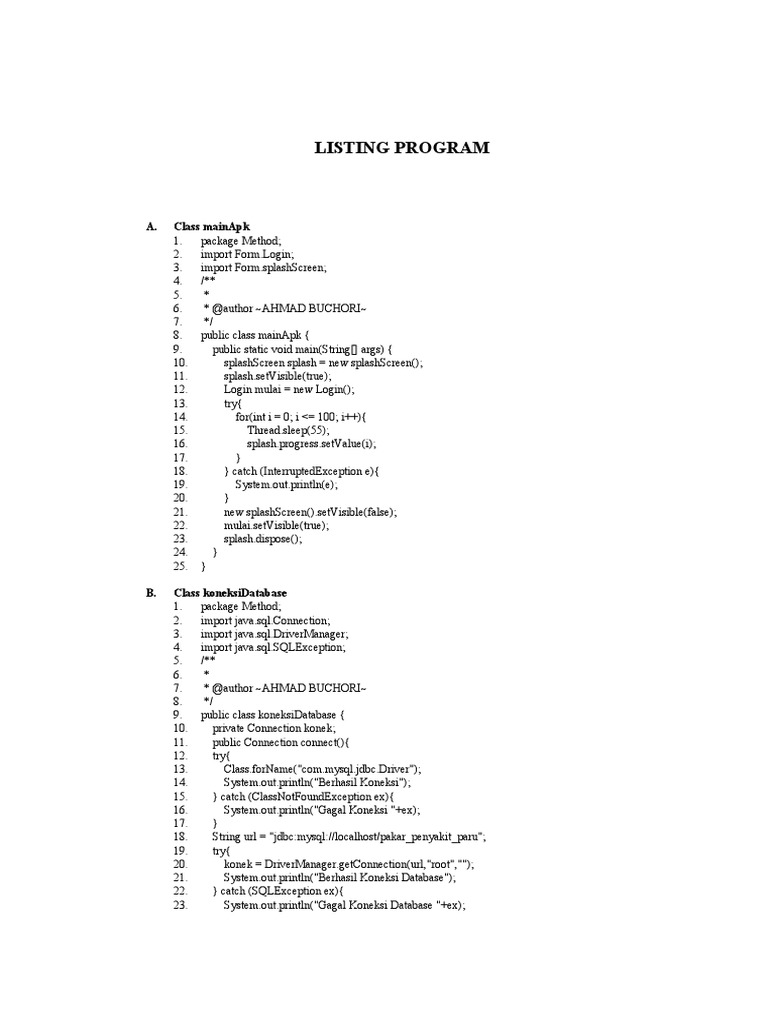 Listing Program Class Structures | PDF | Data Management | Computing ...