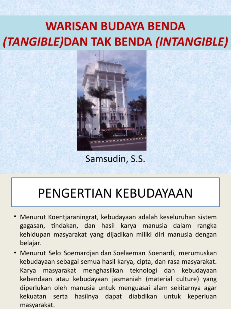 Warisan Budaya Benda Dan Tak Benda | PDF | Ilmu Sosial