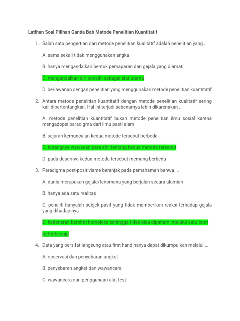 Contoh Soal Metlit | PDF