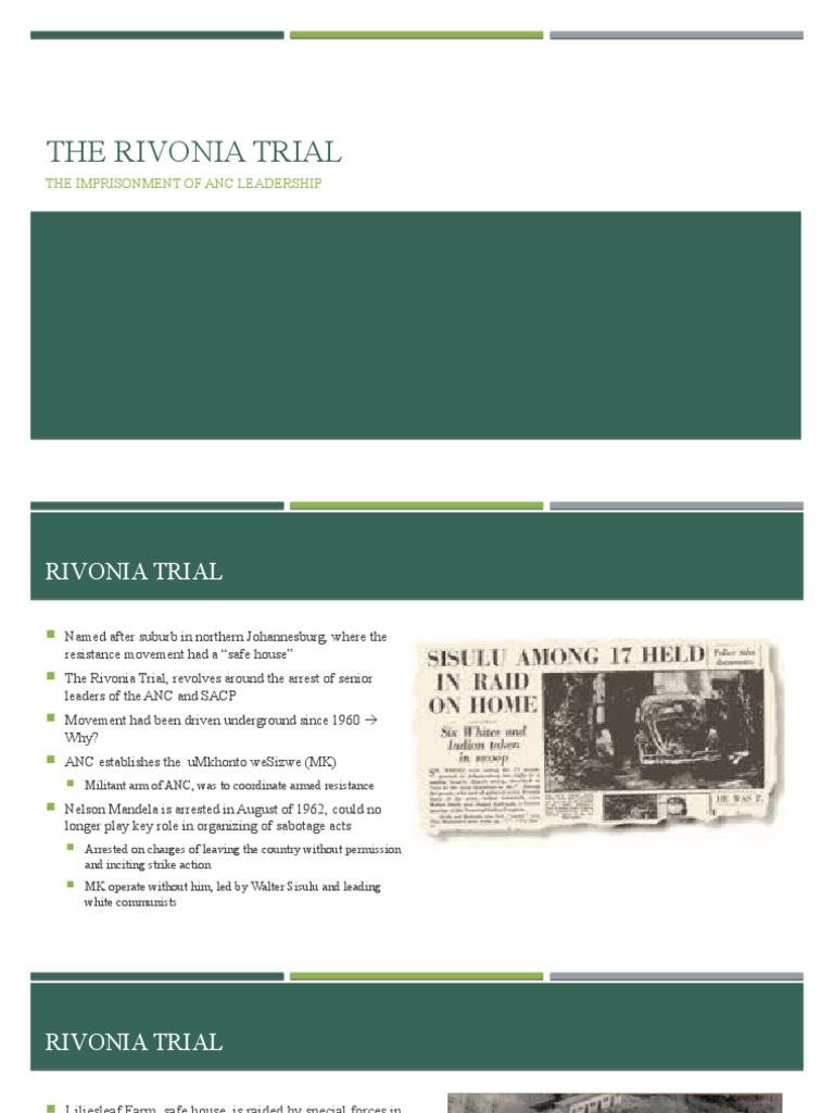 Rivonia Trial Imprisons ANC Leaders | PDF | Apartheid | Government