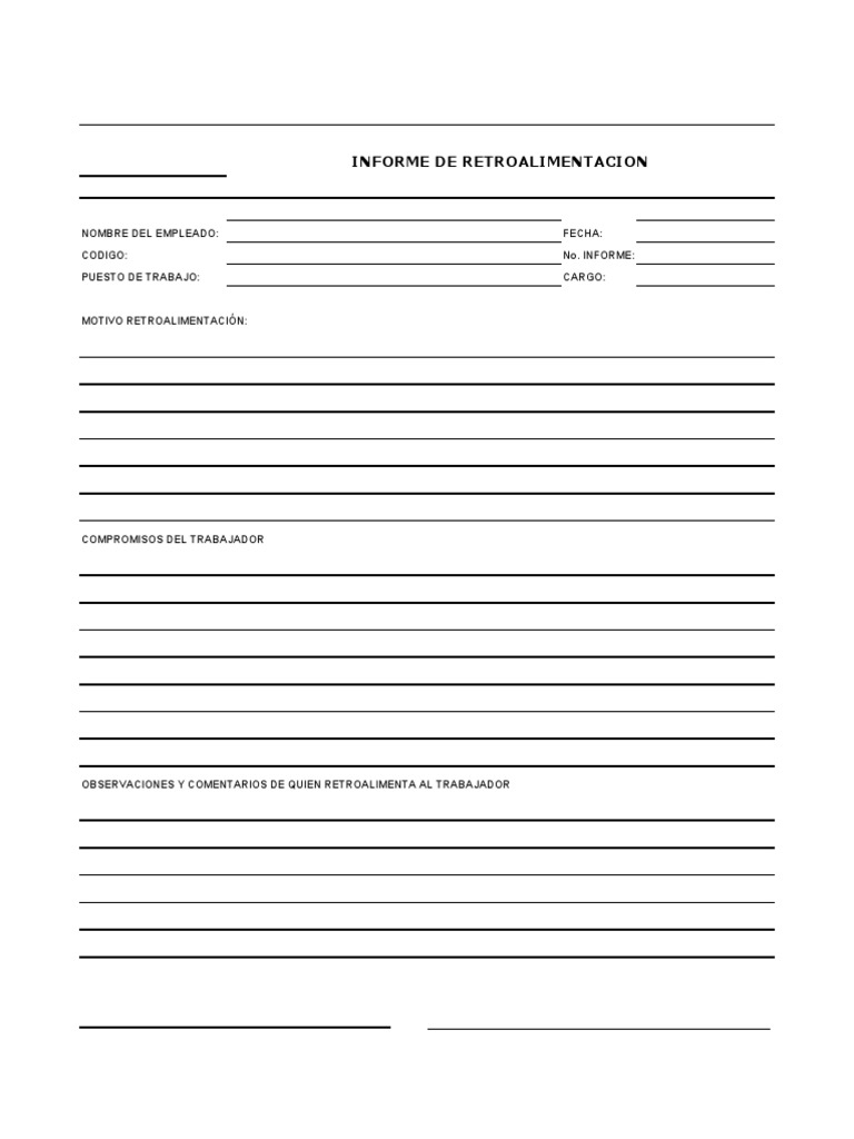 Informe de Retroalimentacion | PDF