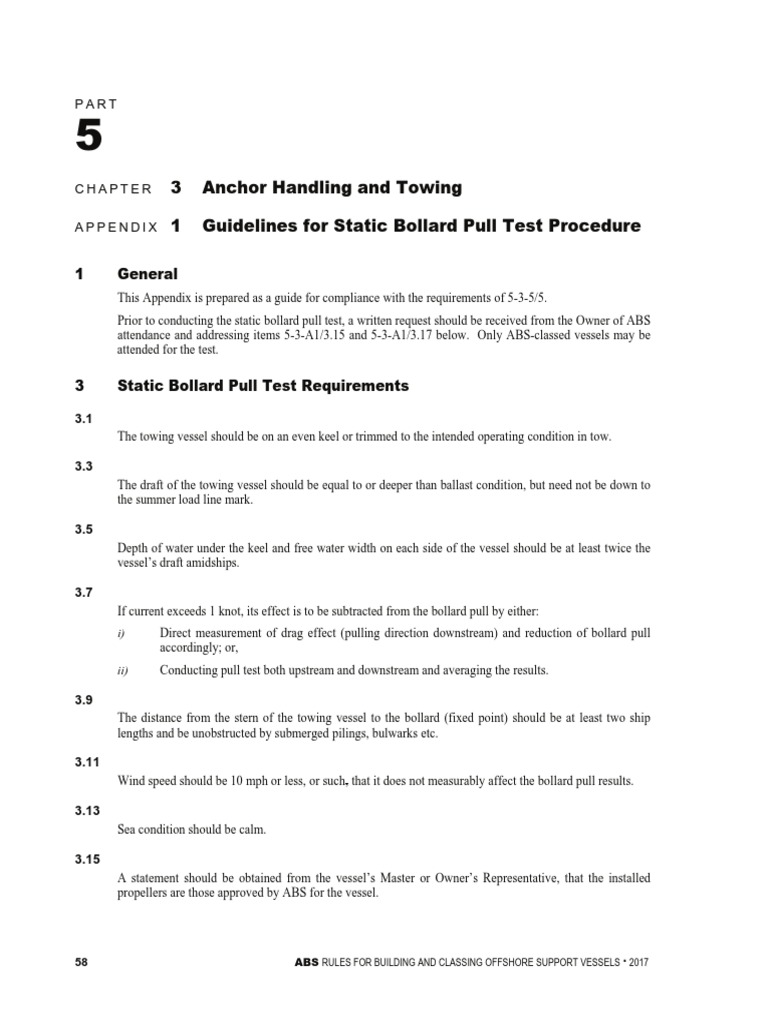 Static Bollard Pull Test Guidelines | PDF | Horsepower | Water Transport
