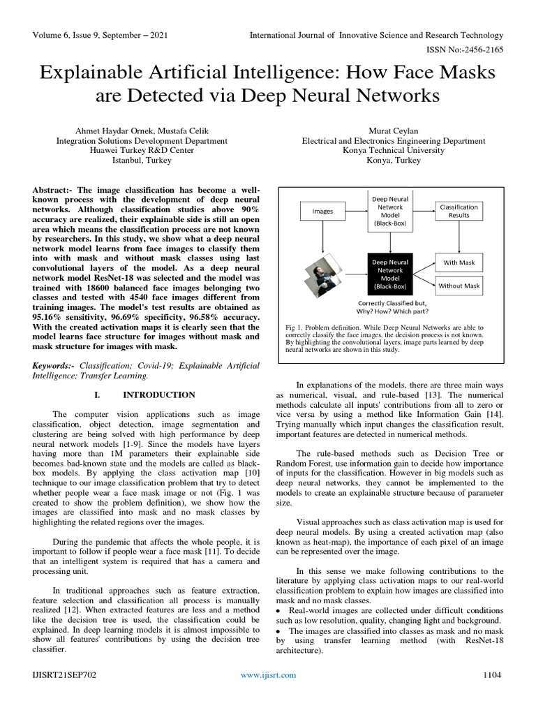 Explainable Artificial Intelligence How Face Masks Are Detected Via Deep Neural Networks | PDF ...