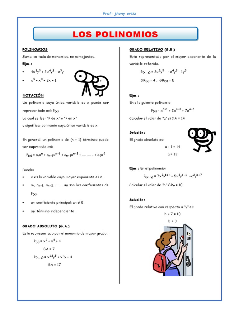 Algebra Tema 1 Polinomios | PDF | Relaciones matematicas | Matemáticas ...