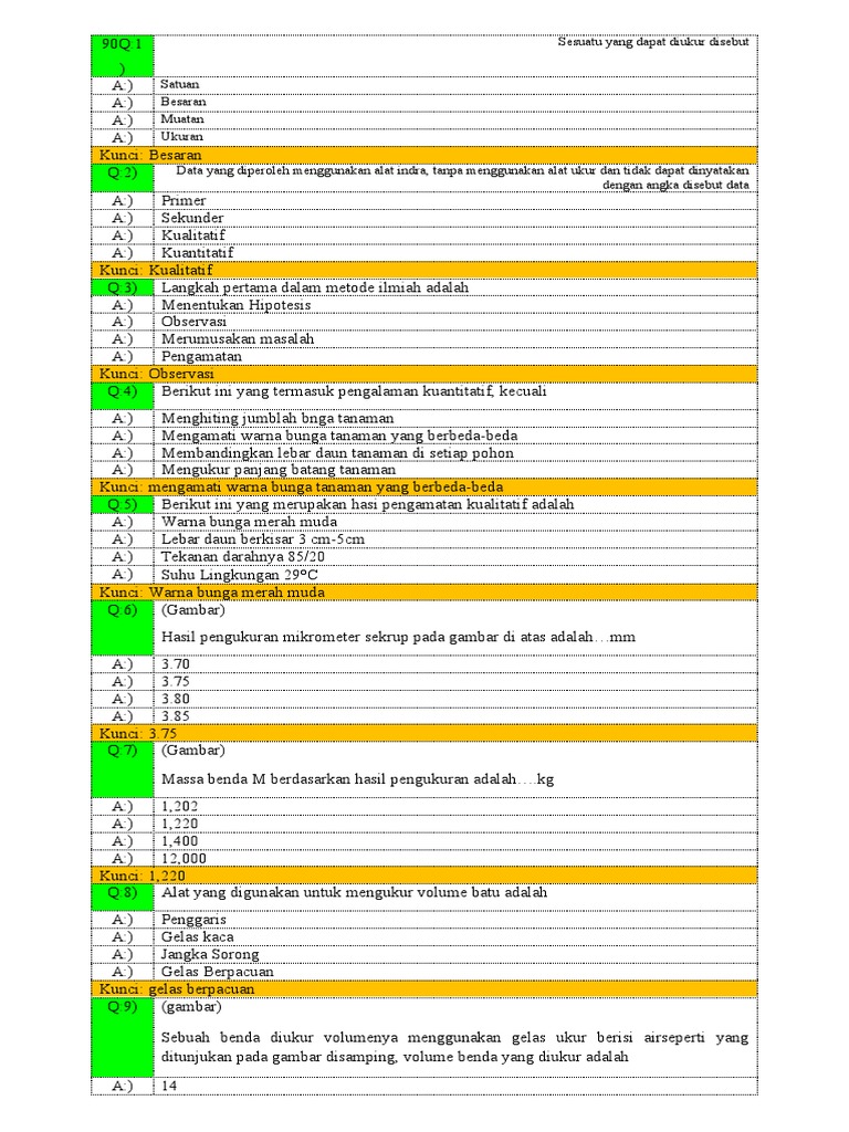 Contoh Soal Mts | PDF