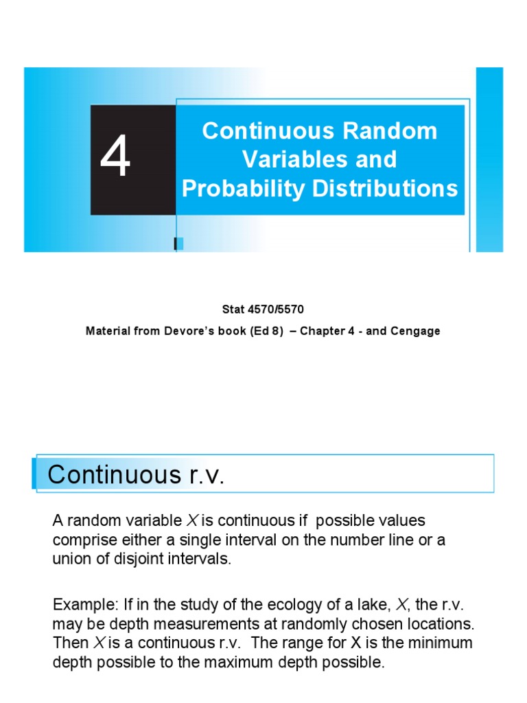 Continuous Random Variables and Probability Distributions (PDFDrive ...