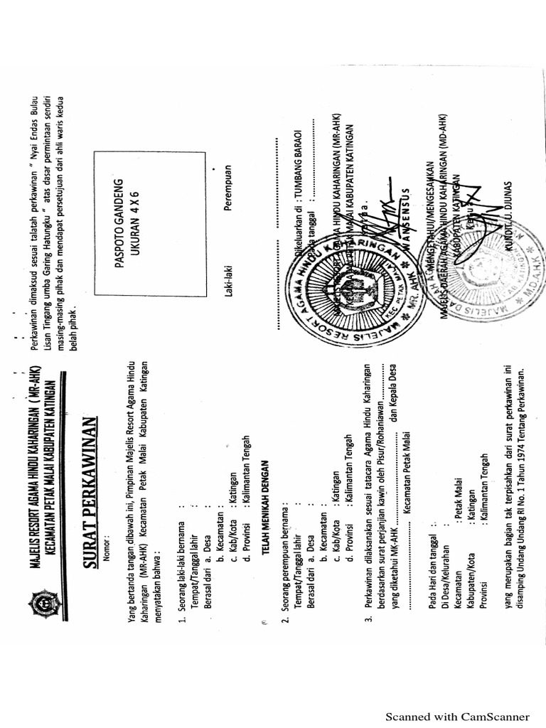 Buku Nikah Hindu Kaharingan | PDF