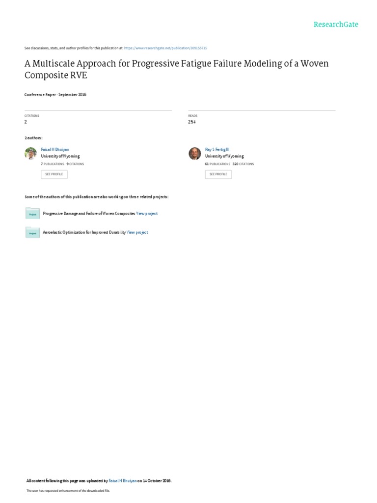 A Multiscale Approach For Progressive Fatigue | PDF | Fatigue (Material ...