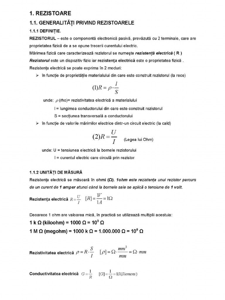Cap01 Rezistoare | PDF