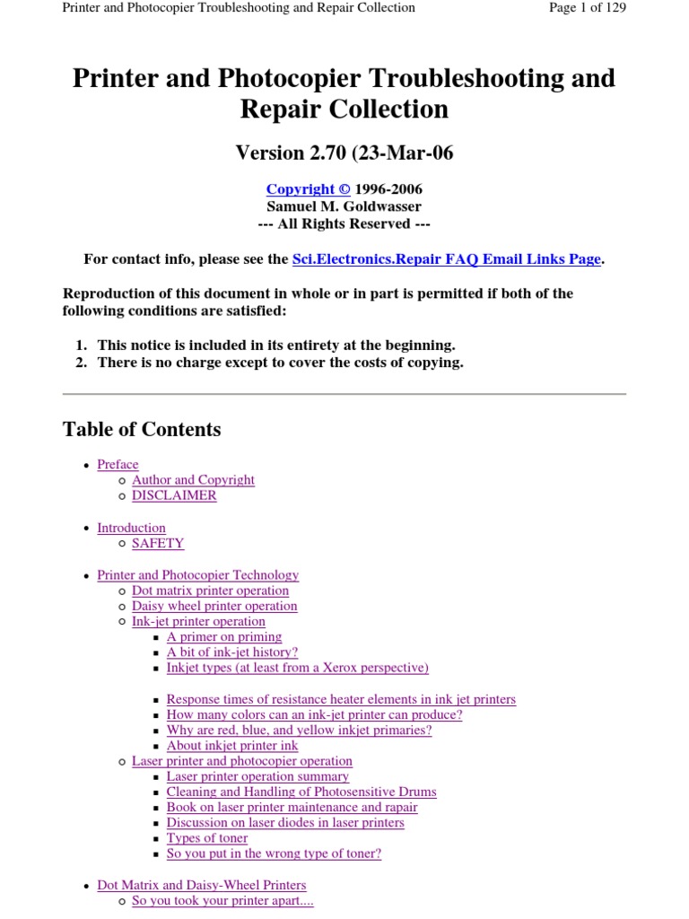 Printer and Photocopier Troubleshooting and Repair Collection | PDF ...
