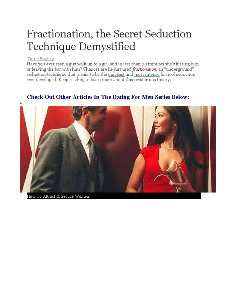Fractionation, The Secret Seduction Technique Demystified: Check Out Other Articles in The ...