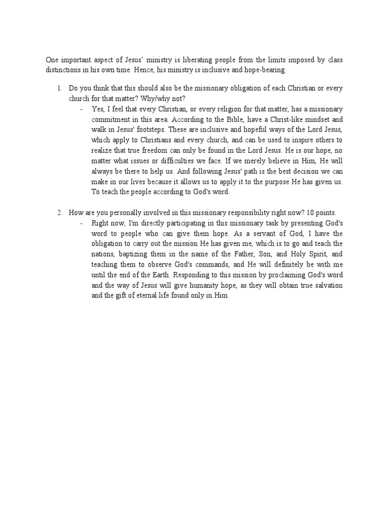 Module 2, Lesson 4 - Missionary Response | PDF