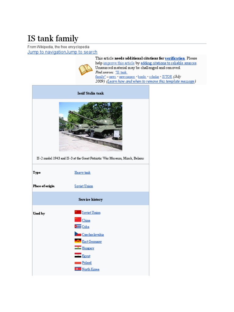 Is Tank Family | PDF | Combat Vehicles | Armoured Vehicles