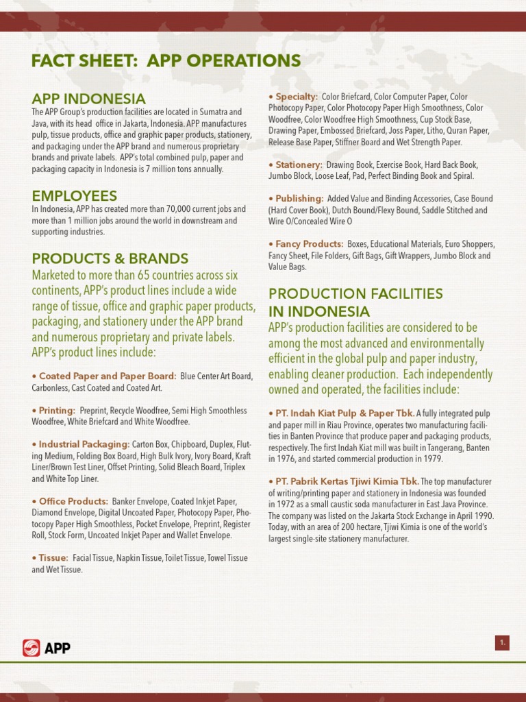 APP Operations Fact Sheet | PDF | Paper | Bookbinding