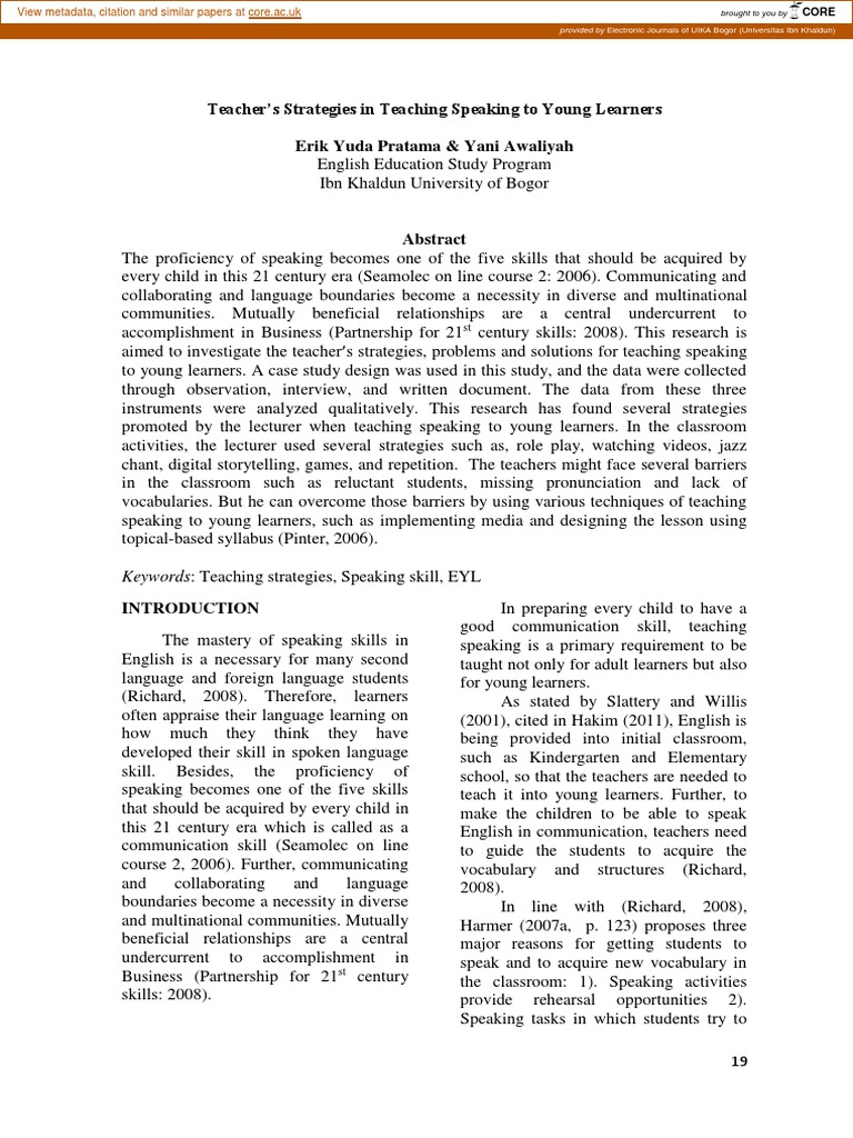 Teaching Speaking | PDF | Learning | Teachers