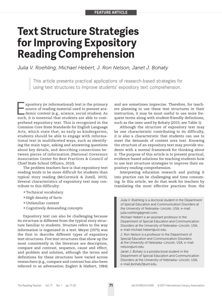 1 AA Text Structure Strategies | PDF | Reading Comprehension | Rubric ...