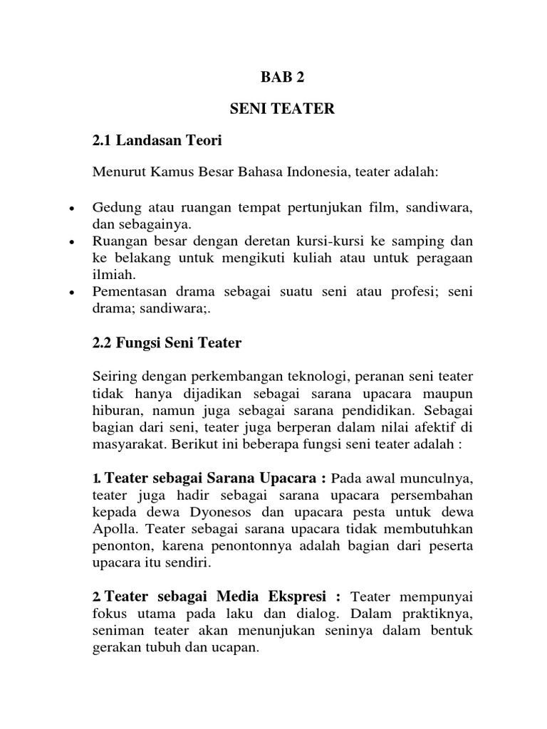Bab 2 Seni Teater | PDF