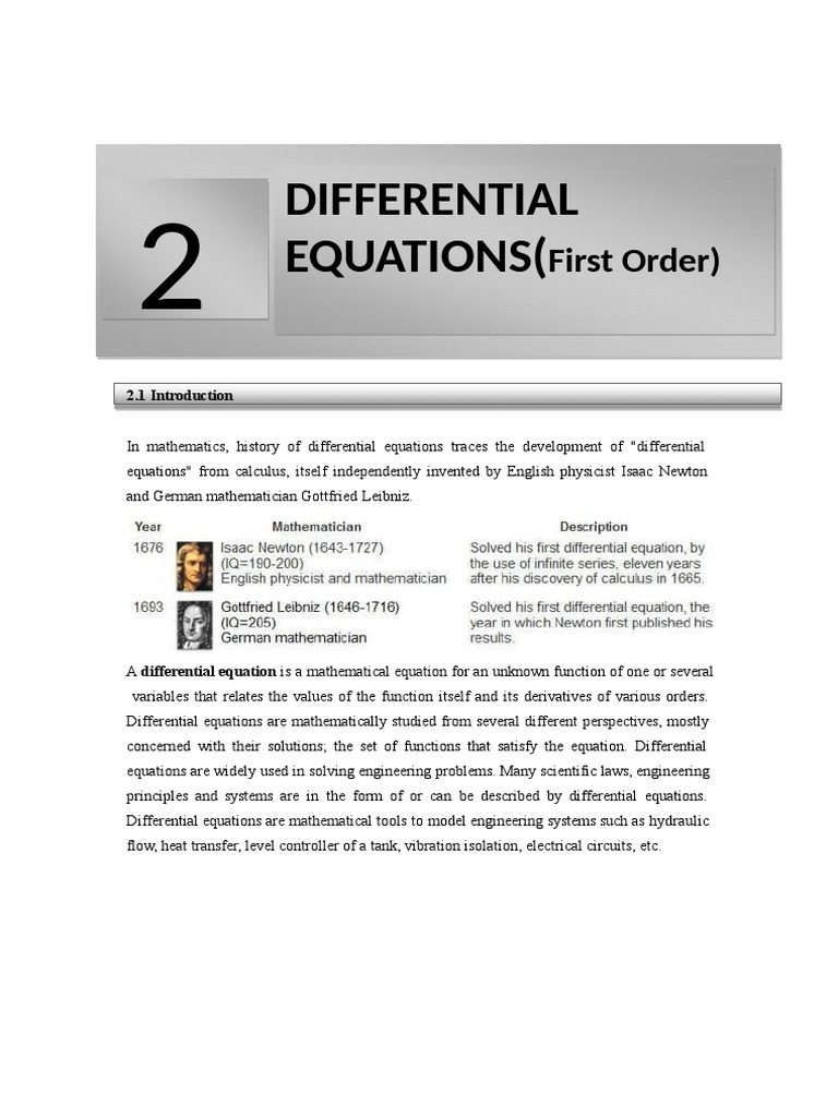 DIFFERENTIAL EQUATIONS APPLICATIONS | PDF | Differential Equations ...