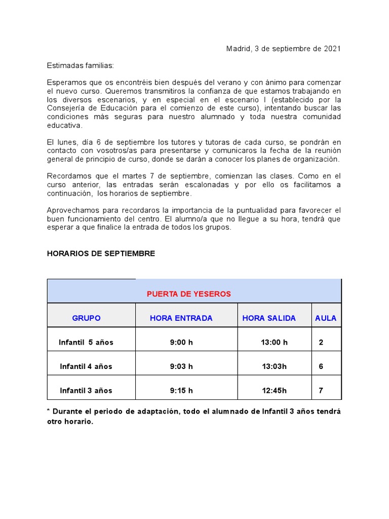 Circular Entradas y Salidas | PDF