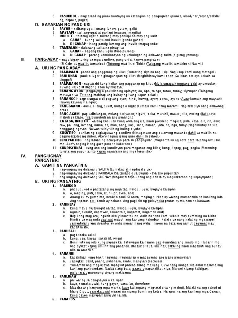 Filipino Reviewer2 | PDF