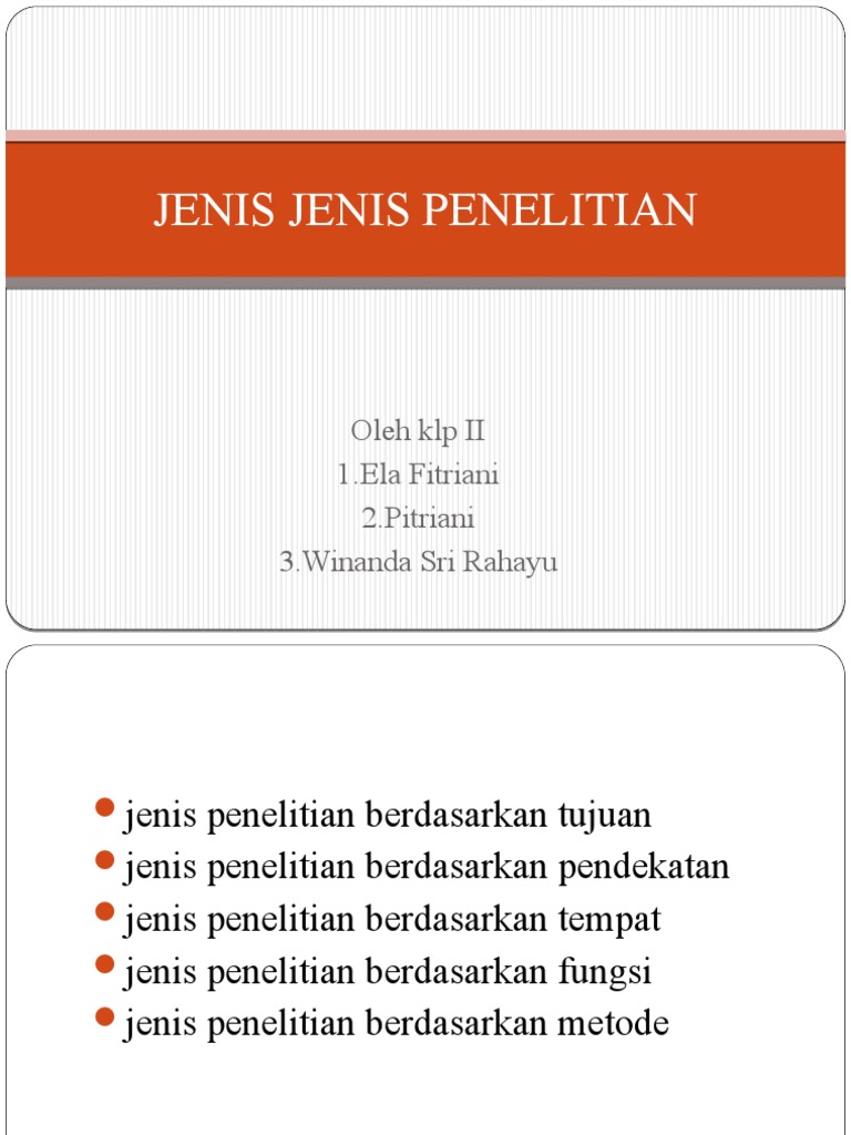 Jenis Jenis Penelitian | PDF
