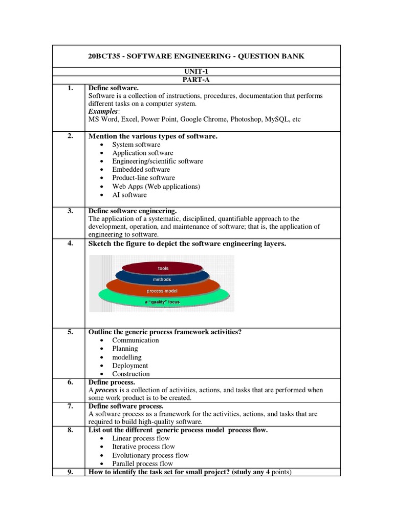 20Bct35 - Software Engineering - Question Bank: Examples | PDF ...